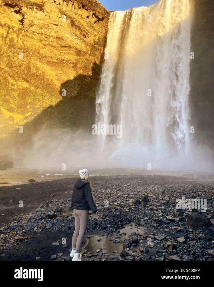 One person large waterfall hi-res stock photography and images - Alamy
