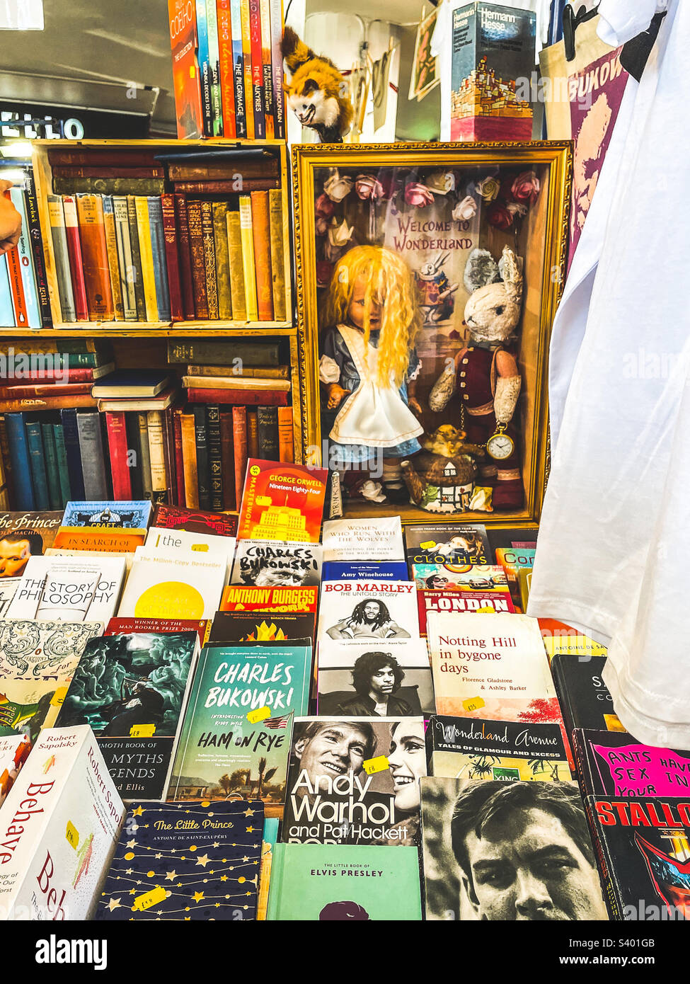 Portobello road market book stall, London Stock Photo - Alamy