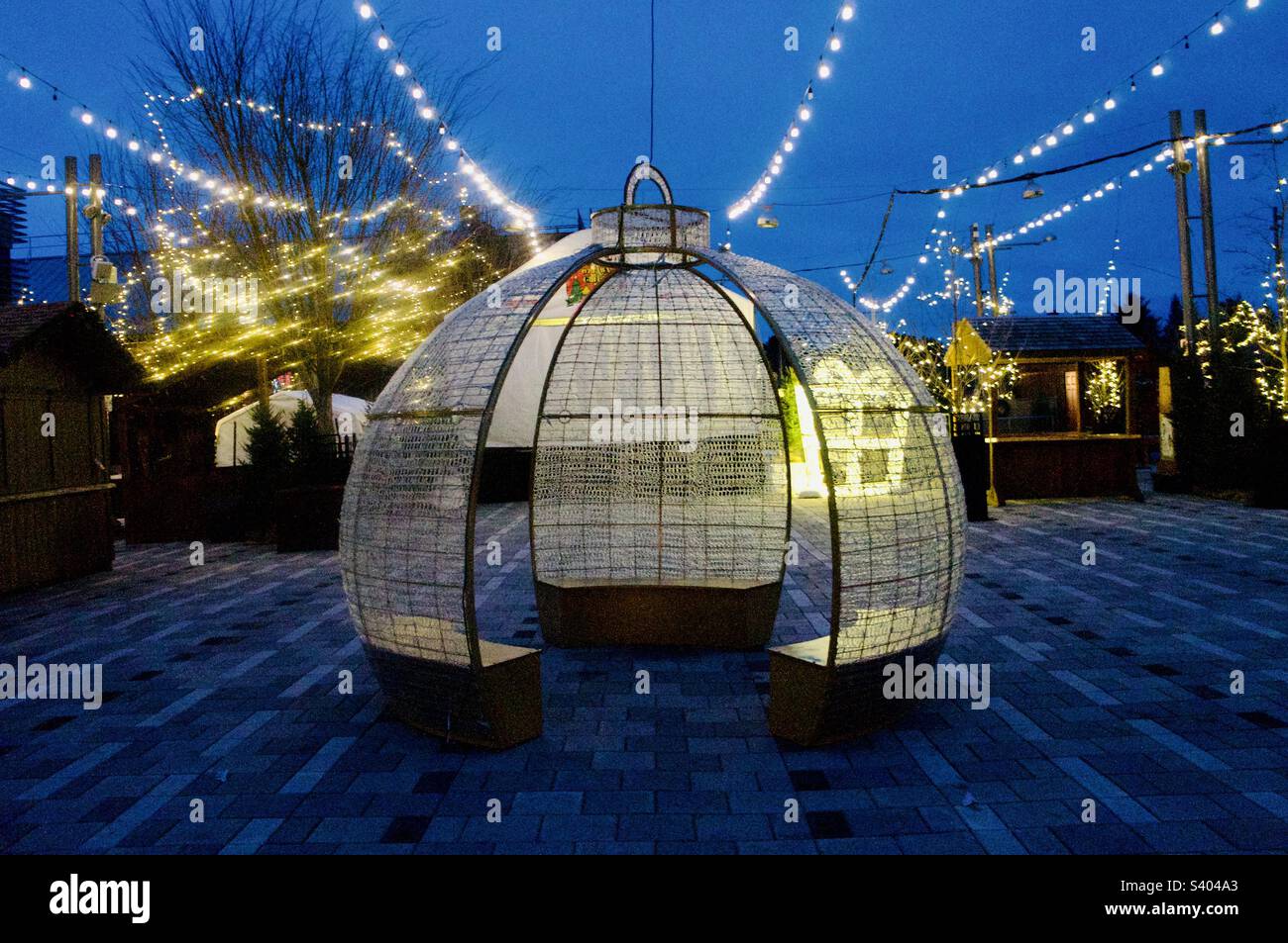 Christmas market decorations Stock Photo - Alamy