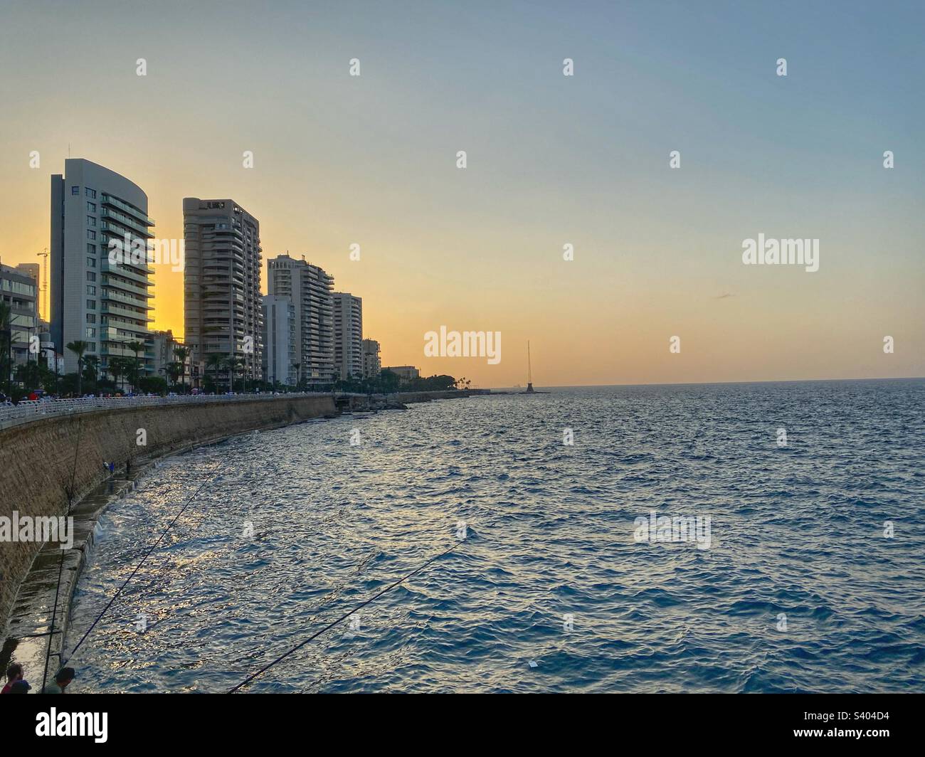 Beirut Lebanon Cityscape at sunset on the Mediterranean Sea - Middle ...