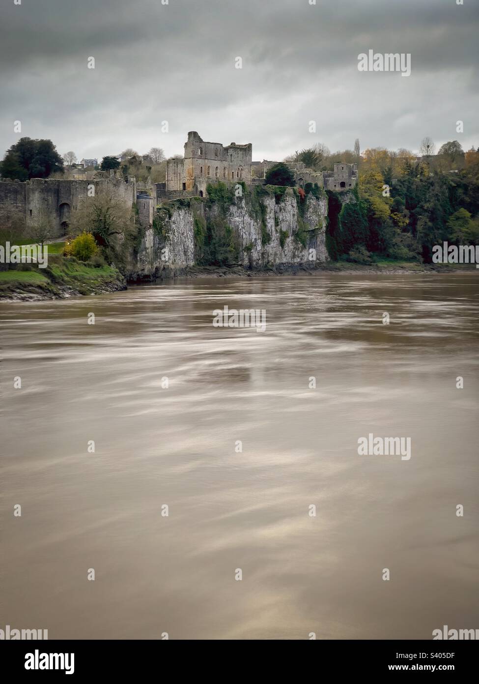 Chepstow castle and the River Wye Stock Photo - Alamy