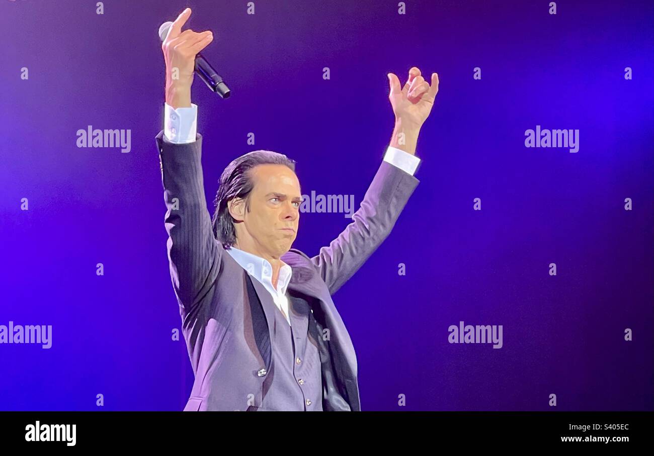 Australian singer Nick Cave in concert in Perth Western Australia ...