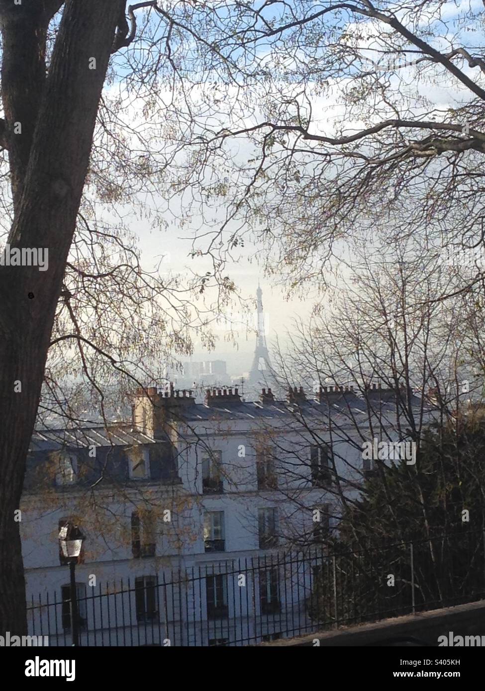 Scenic Portrait View of the Eiffel Tower in Paris France Stock Photo ...