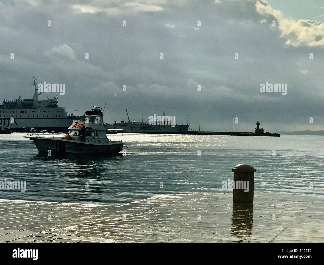 After rain in the port of Split, Croatia Stock Photo - Alamy