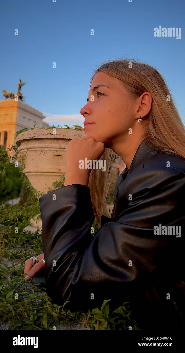 Beautiful girl in Italy Stock Photo - Alamy