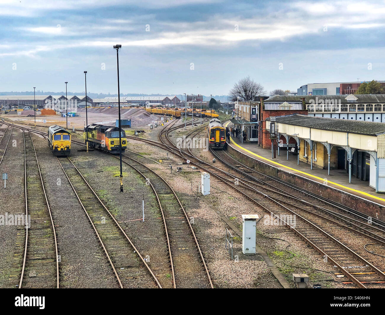 Eastleigh Railway Station and diesel locomotives, Eastleigh, Hampshire ...