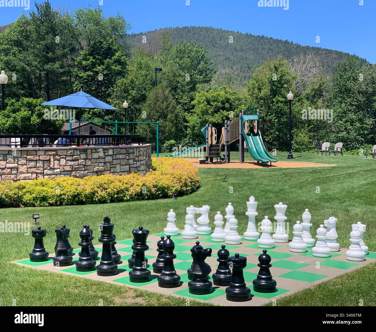 June, 2022, Giant chess board, Holiday Inn Resort Lake George ...