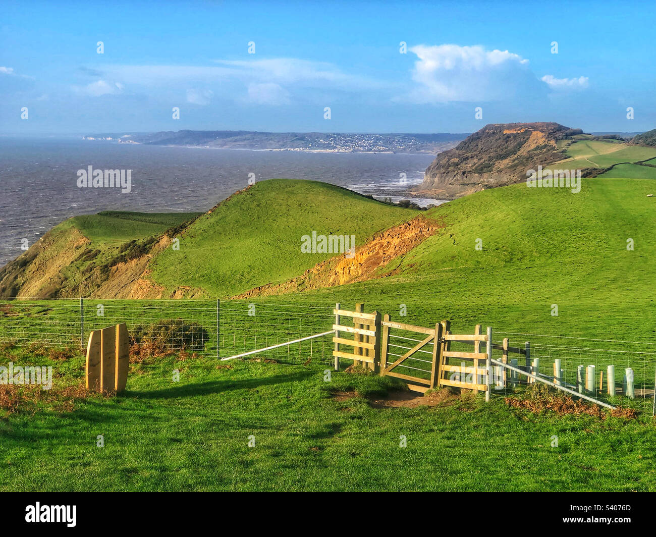 Cliff view of the Jurassic coast from Beacon hill looking towards ...
