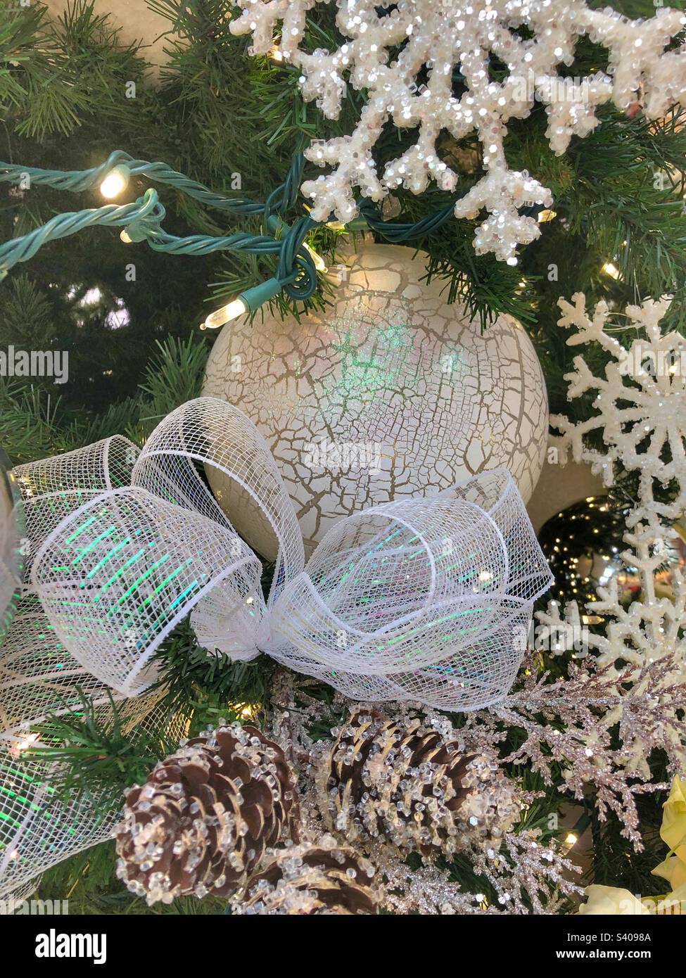 Festive Christmas tree decorations Stock Photo - Alamy