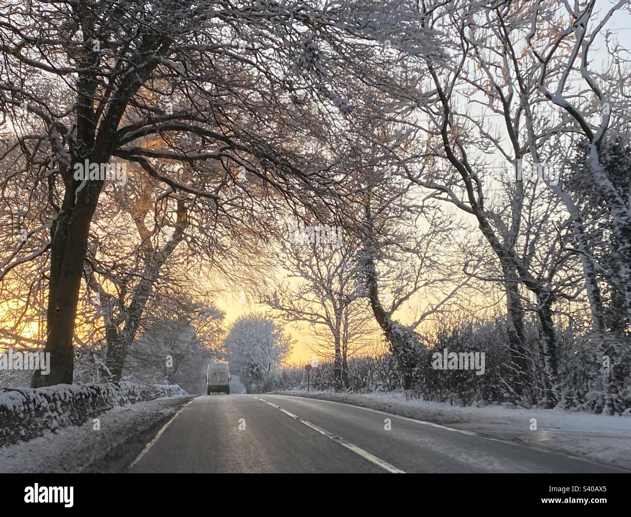 Stunning winter sunset in the Cotswolds Stock Photo - Alamy