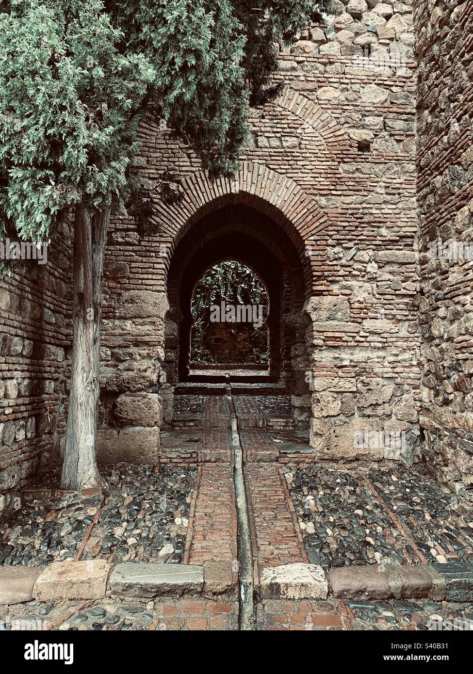 Archway in the historic Alcazar in Malaga, Spain Stock Photo - Alamy