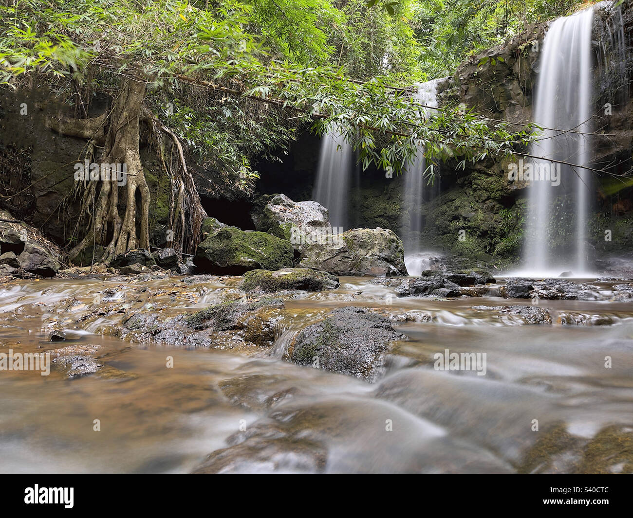 waterfall in the deep forest Stock Photo - Alamy