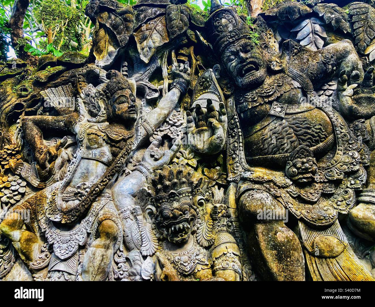 Stone carvings in Ubud Bali depicting the Ramayana Stock Photo - Alamy