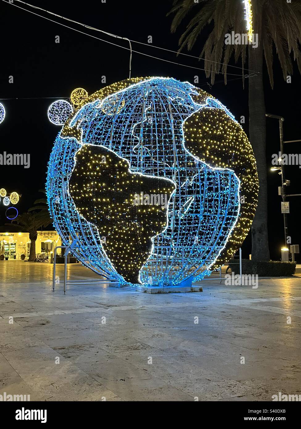 Illuminated world structure Stock Photo - Alamy