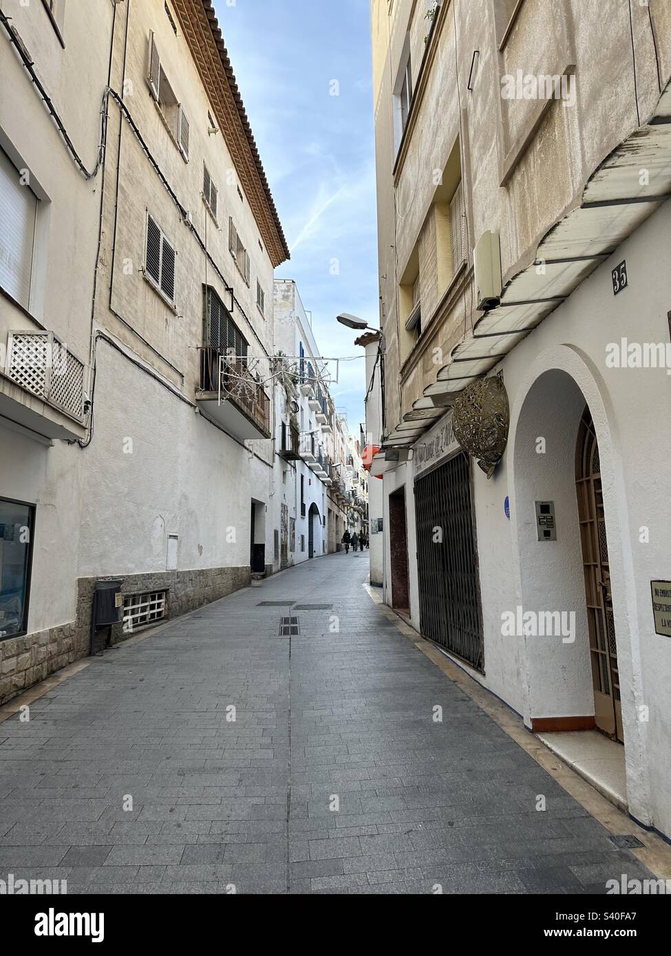 Empty street in Spain Stock Photo - Alamy