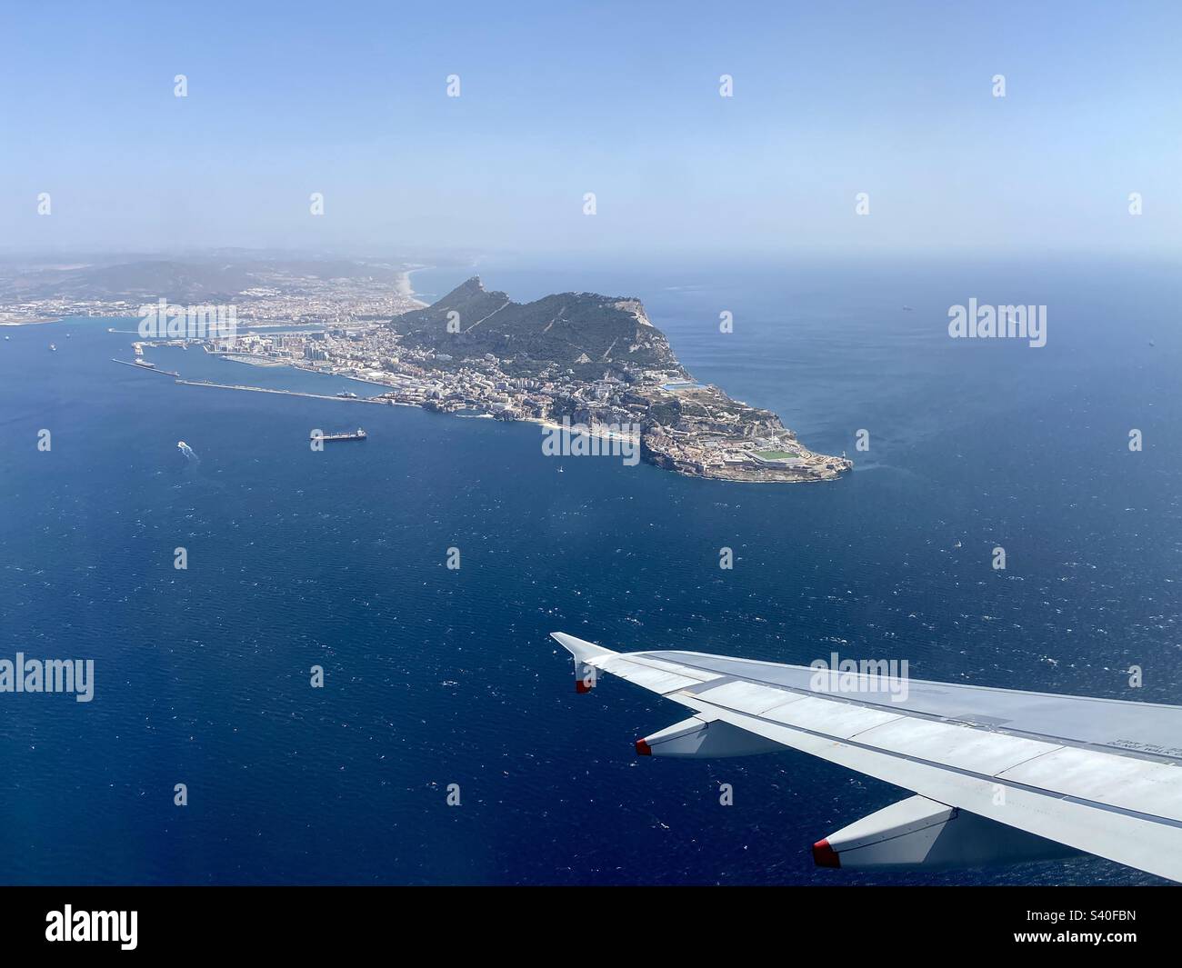 Gibraltar as seen from a jet plane Stock Photo - Alamy