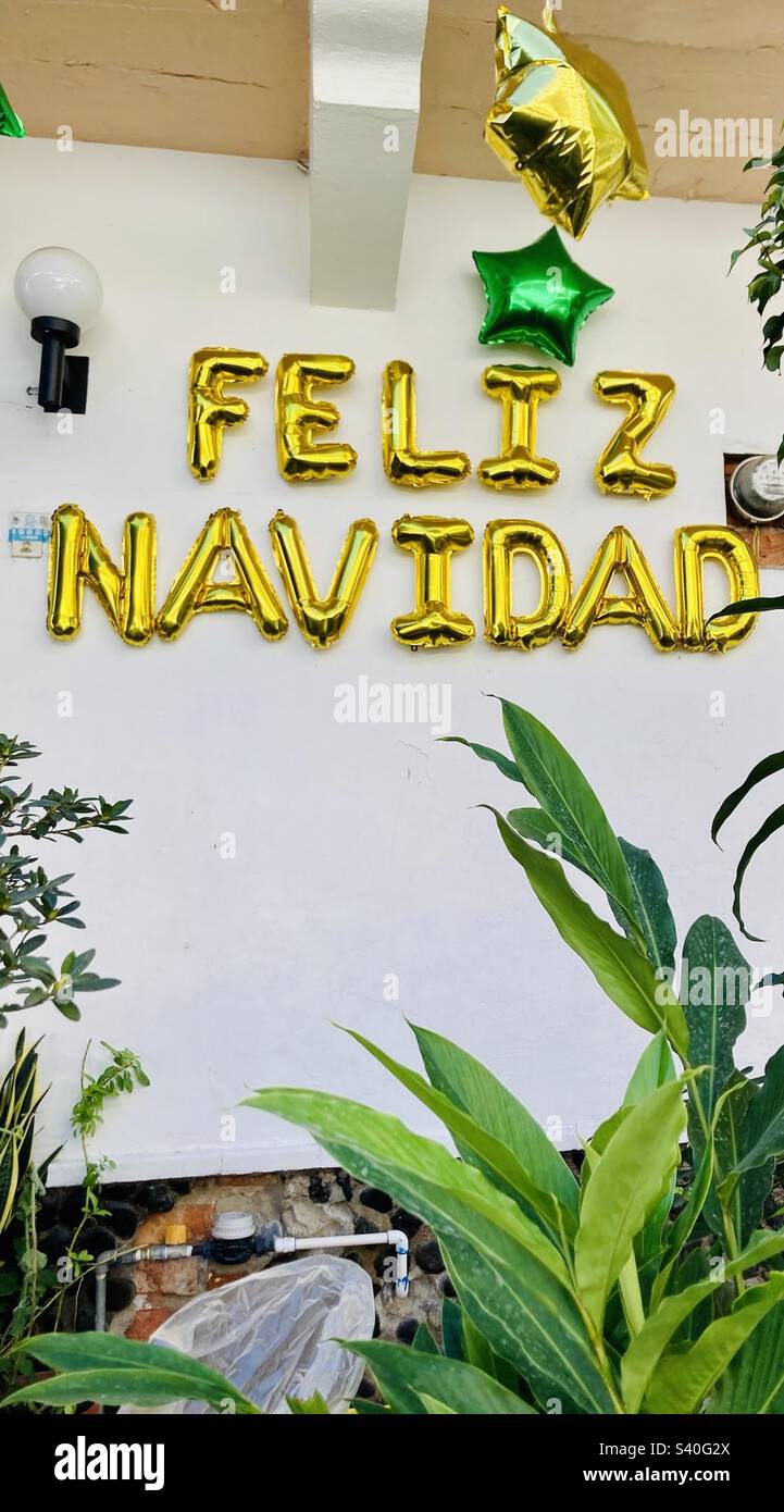 Feliz Navidad balloons Stock Photo - Alamy