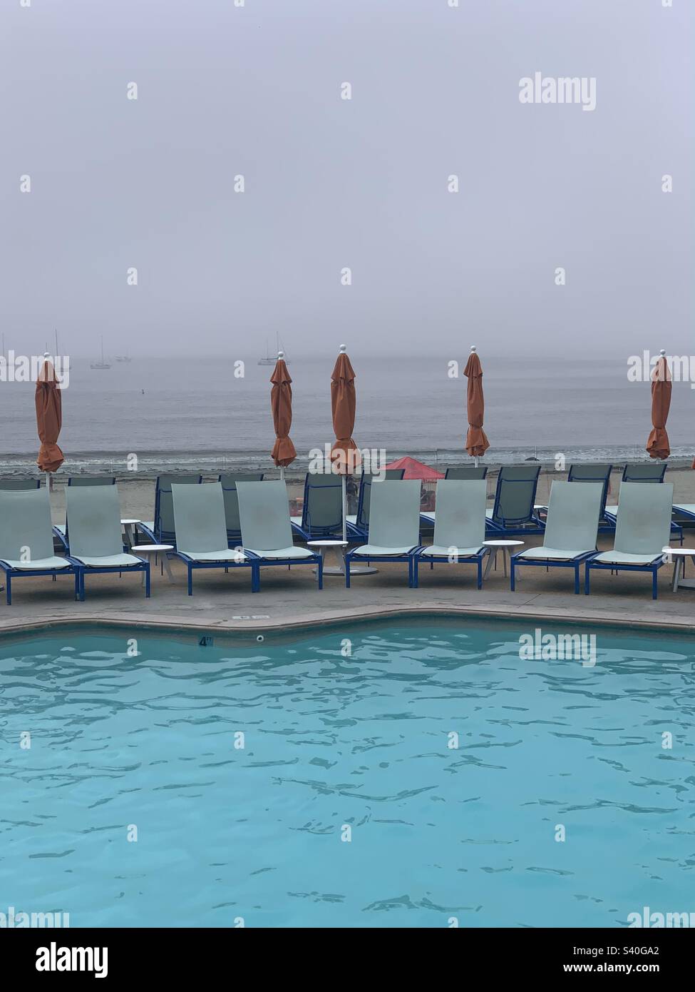 June, 2022, Swimming pool, Dream Inn Santa Cruz, Santa Cruz, California ...