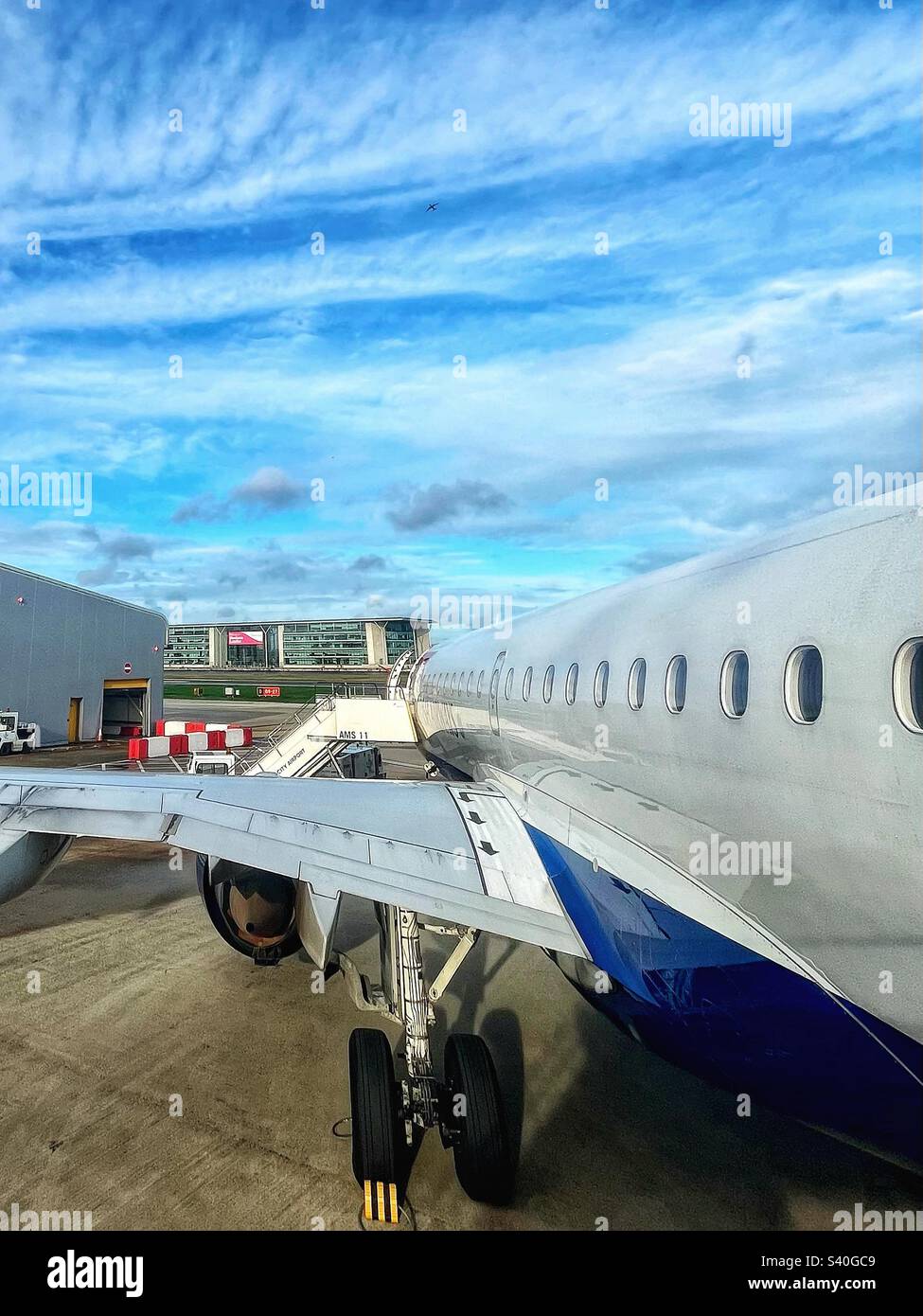 Newham Council offices and the fuselage of a British Airways Embraer ...