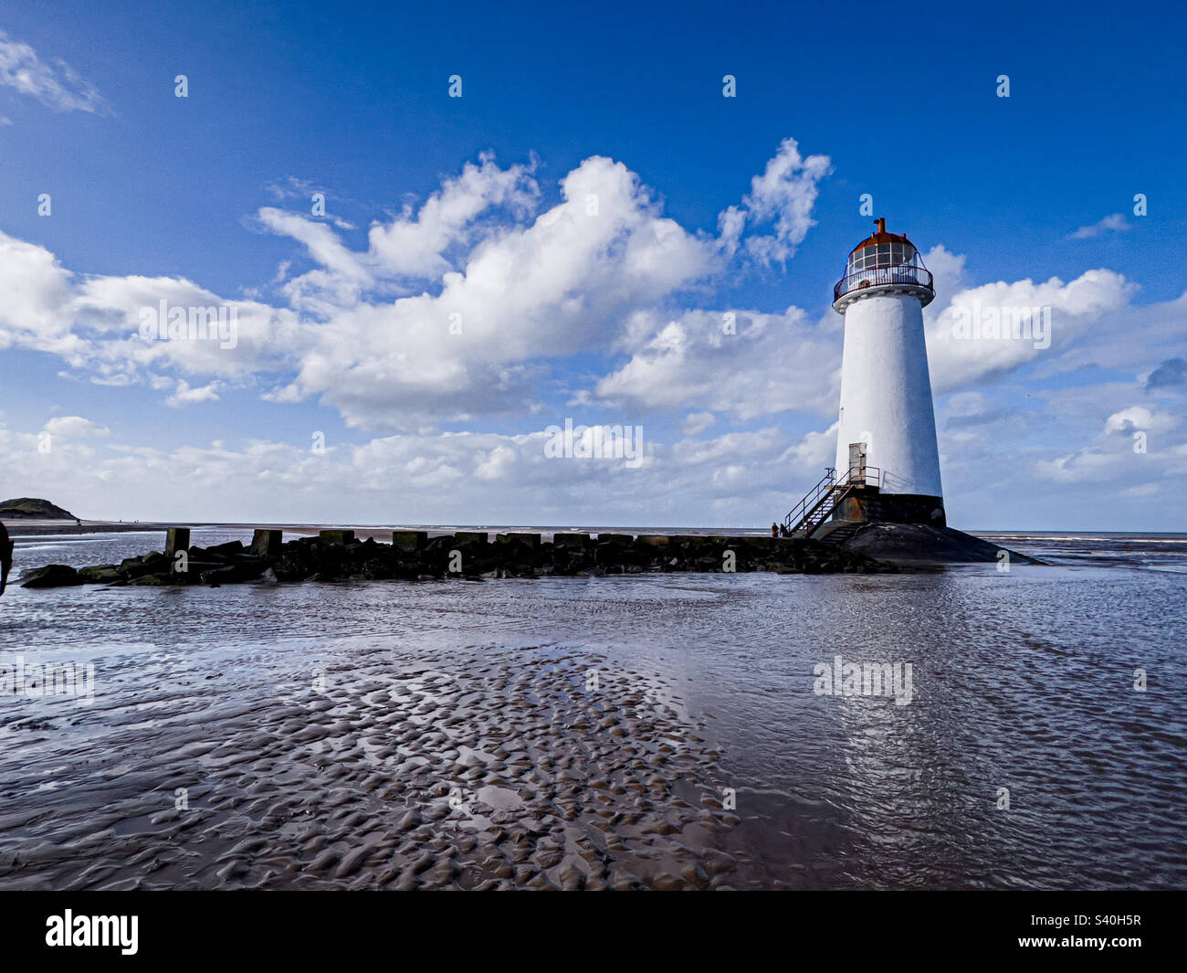 Point of Ayr Lighthouse Stock Photo - Alamy