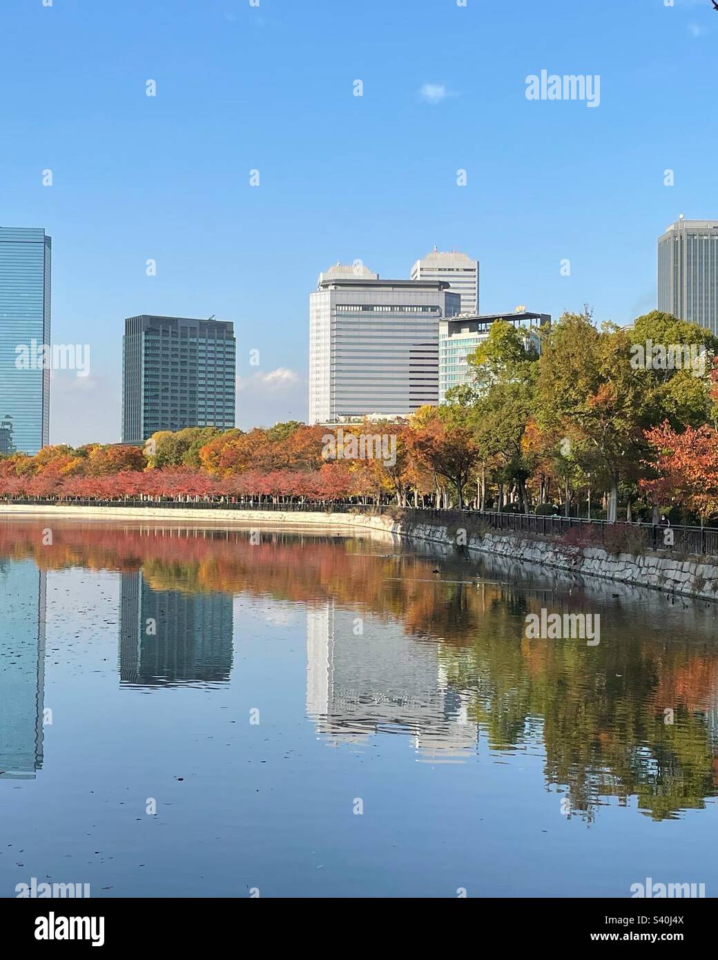 The moat at Osaka Castle in Osaka, Japan during fall Stock Photo - Alamy