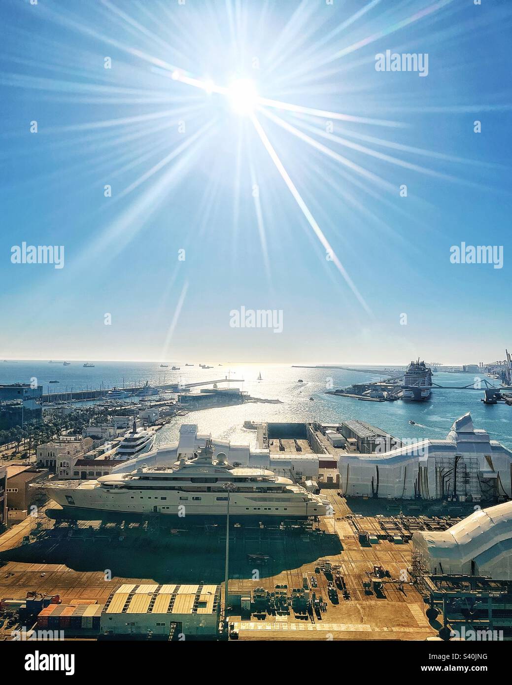 Aerial view barcelonas port hi-res stock photography and images - Alamy