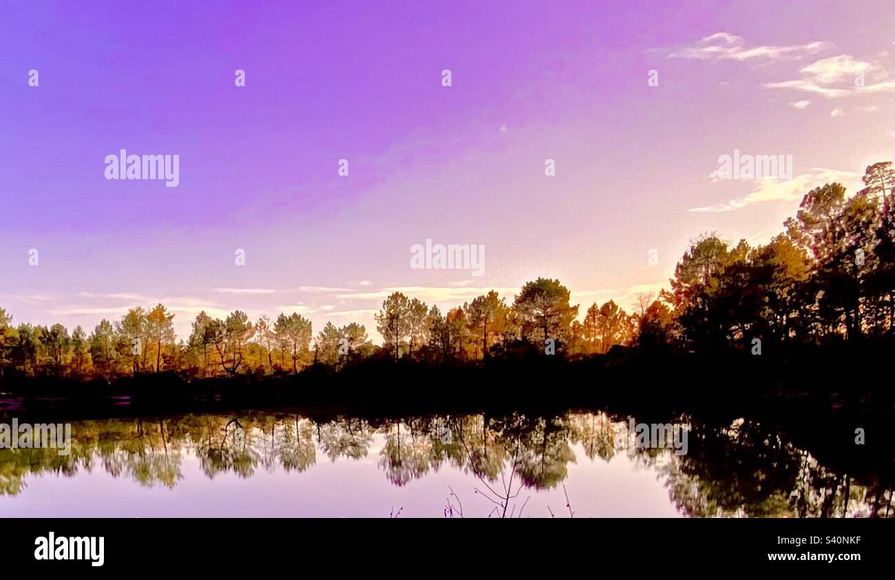 Pink sky reflections hi-res stock photography and images - Alamy