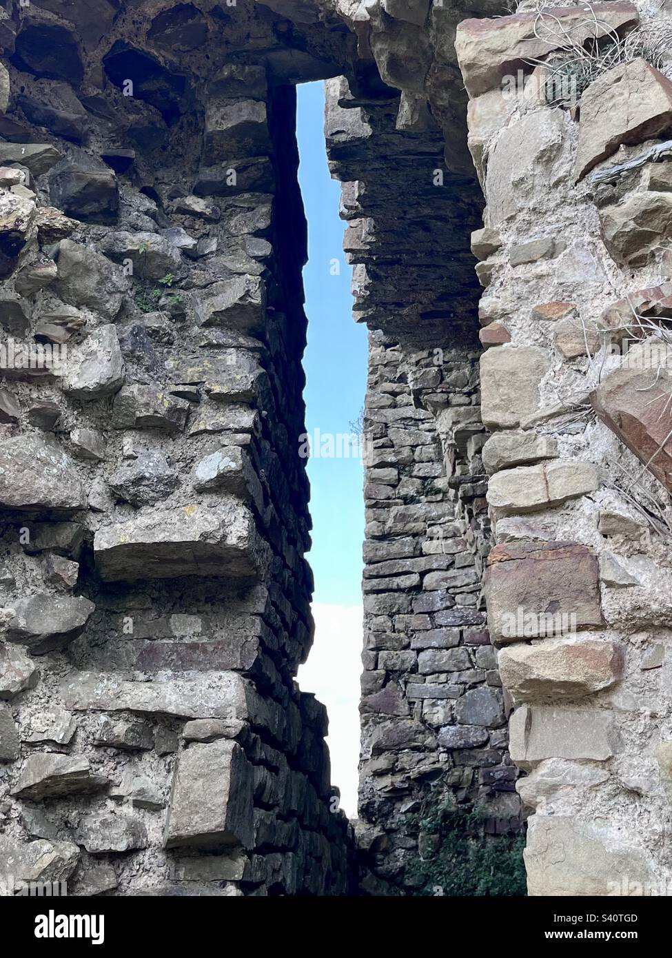 Sky through a medieval window Stock Photo - Alamy