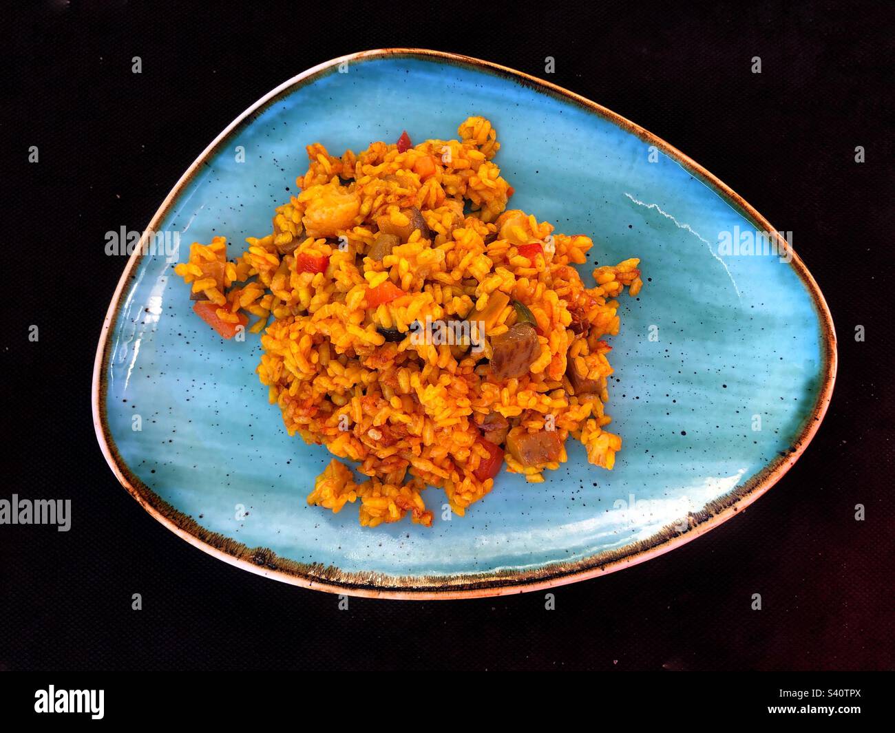 Valencian style vegetable rice in Spain Stock Photo - Alamy