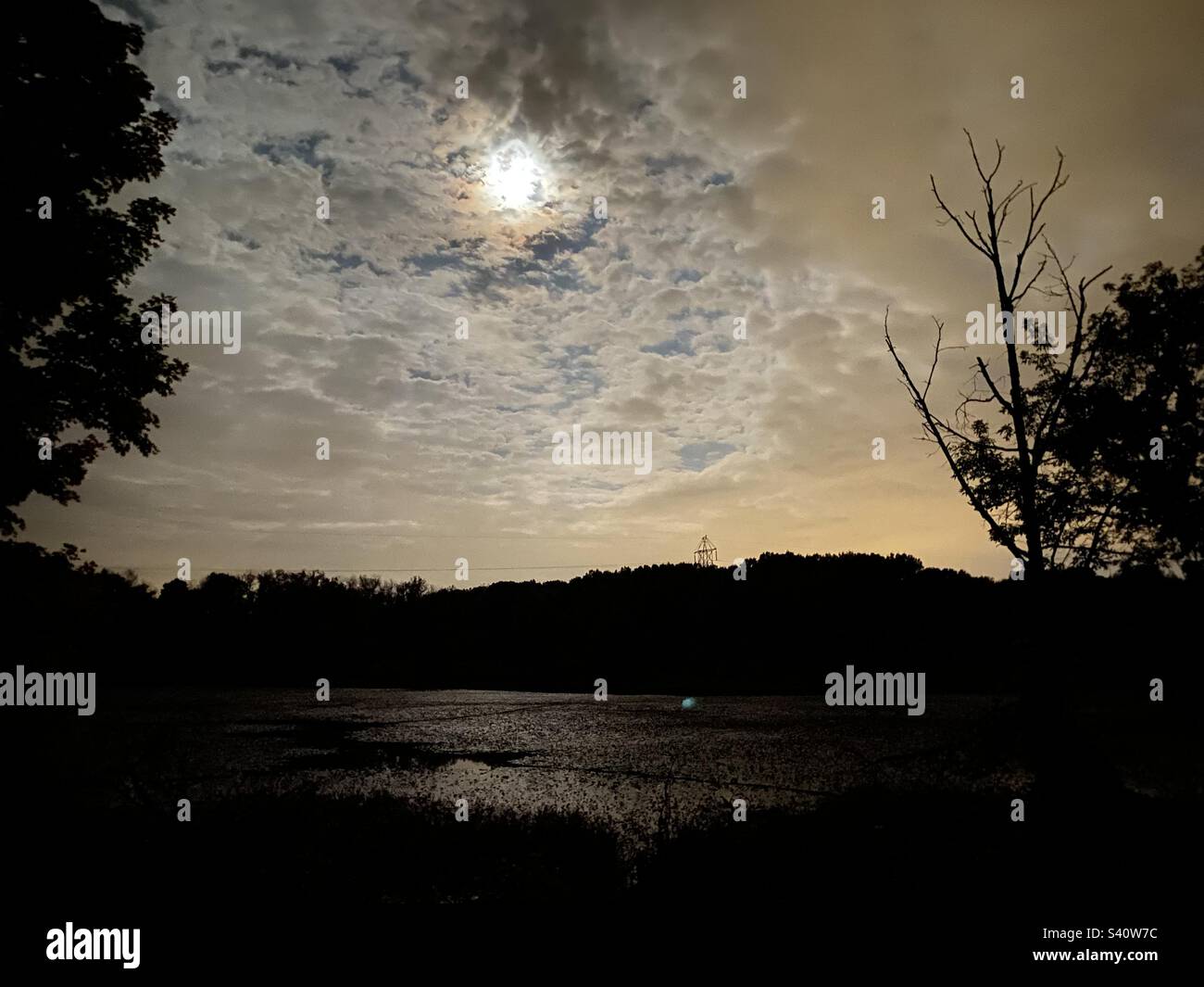 Moonlight lake hi-res stock photography and images - Alamy