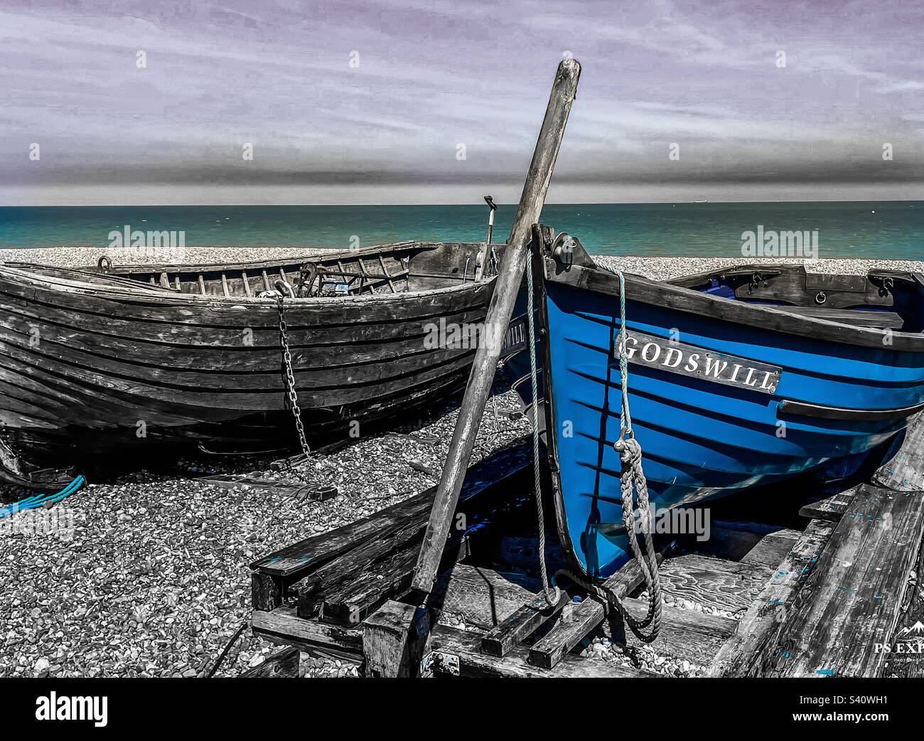 Deal beach boats Stock Photo - Alamy