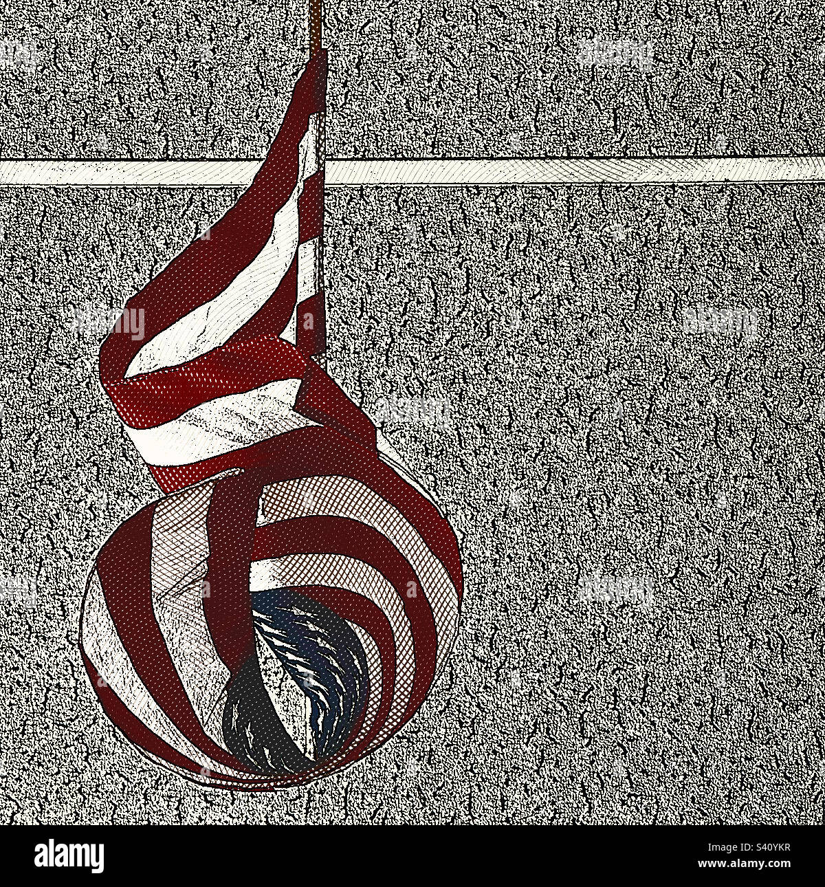 American flag that looks like a musical note with etching filter Stock ...