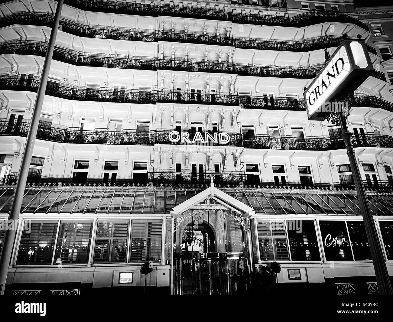 Brighton the grand hotel Black and White Stock Photos & Images - Alamy
