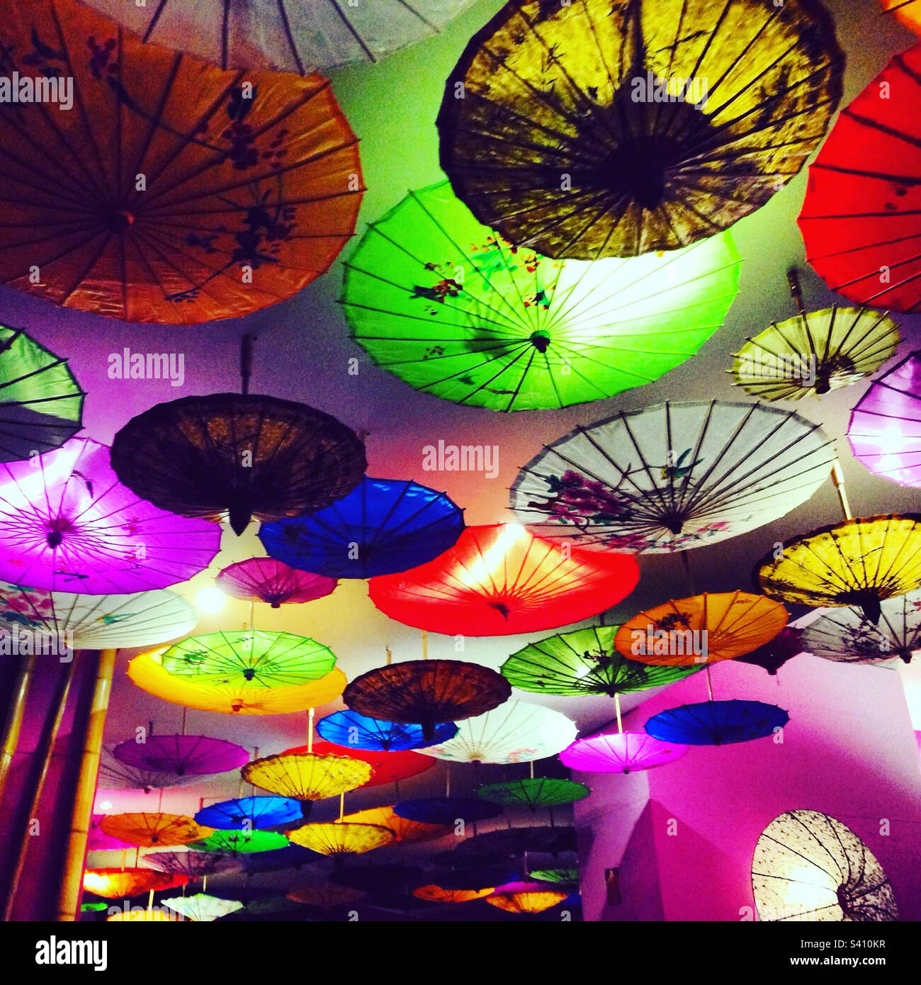 Rainbow parasols hi-res stock photography and images - Alamy