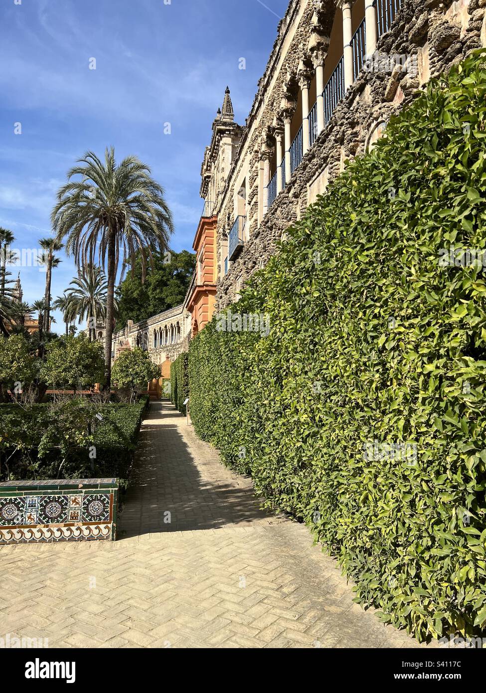 Old castle walls in Spain Stock Photo - Alamy