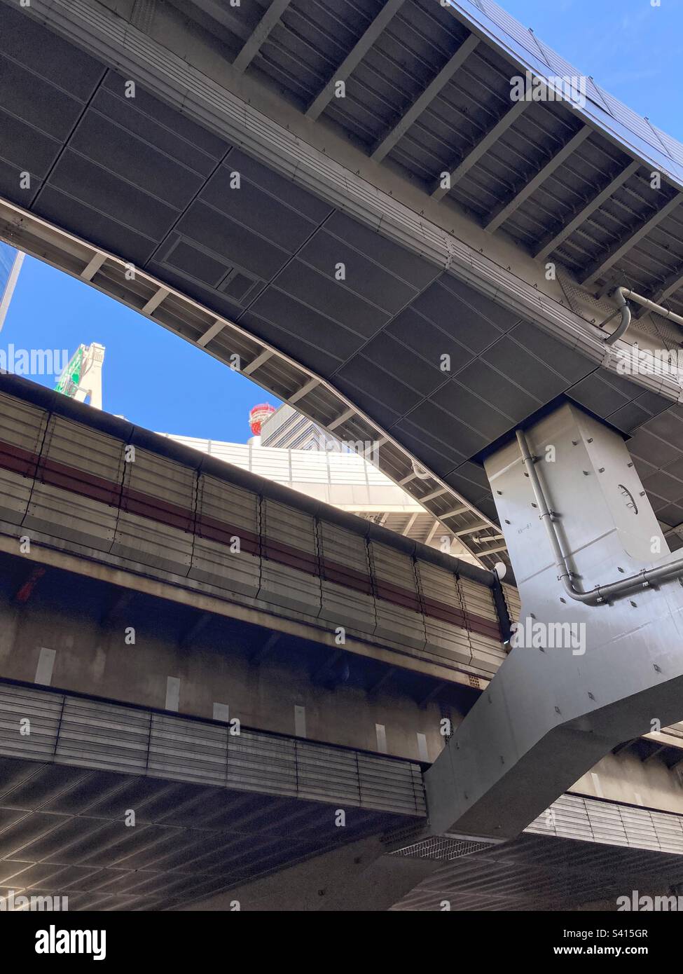 The Tokyo city Highway from below Stock Photo - Alamy