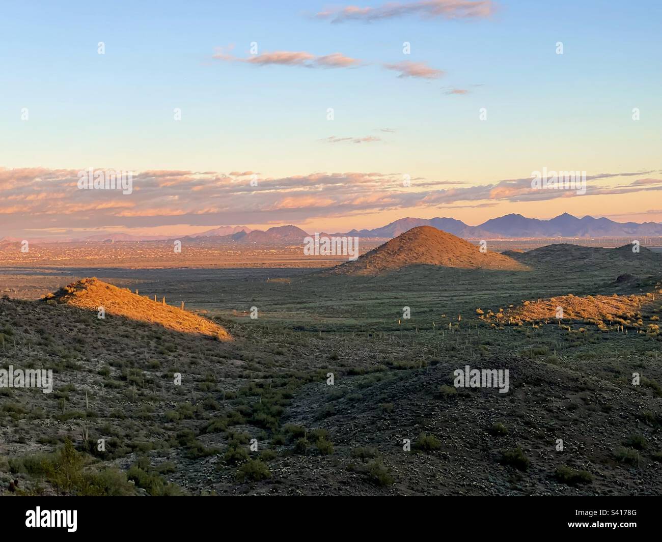 Just the highlands highlighted by setting sun, Desert Vista Trailhead ...