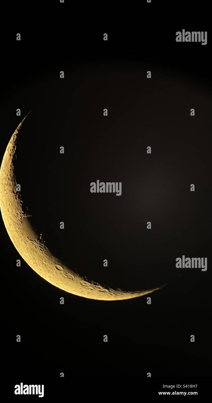 New moon crescent craters hi-res stock photography and images - Alamy