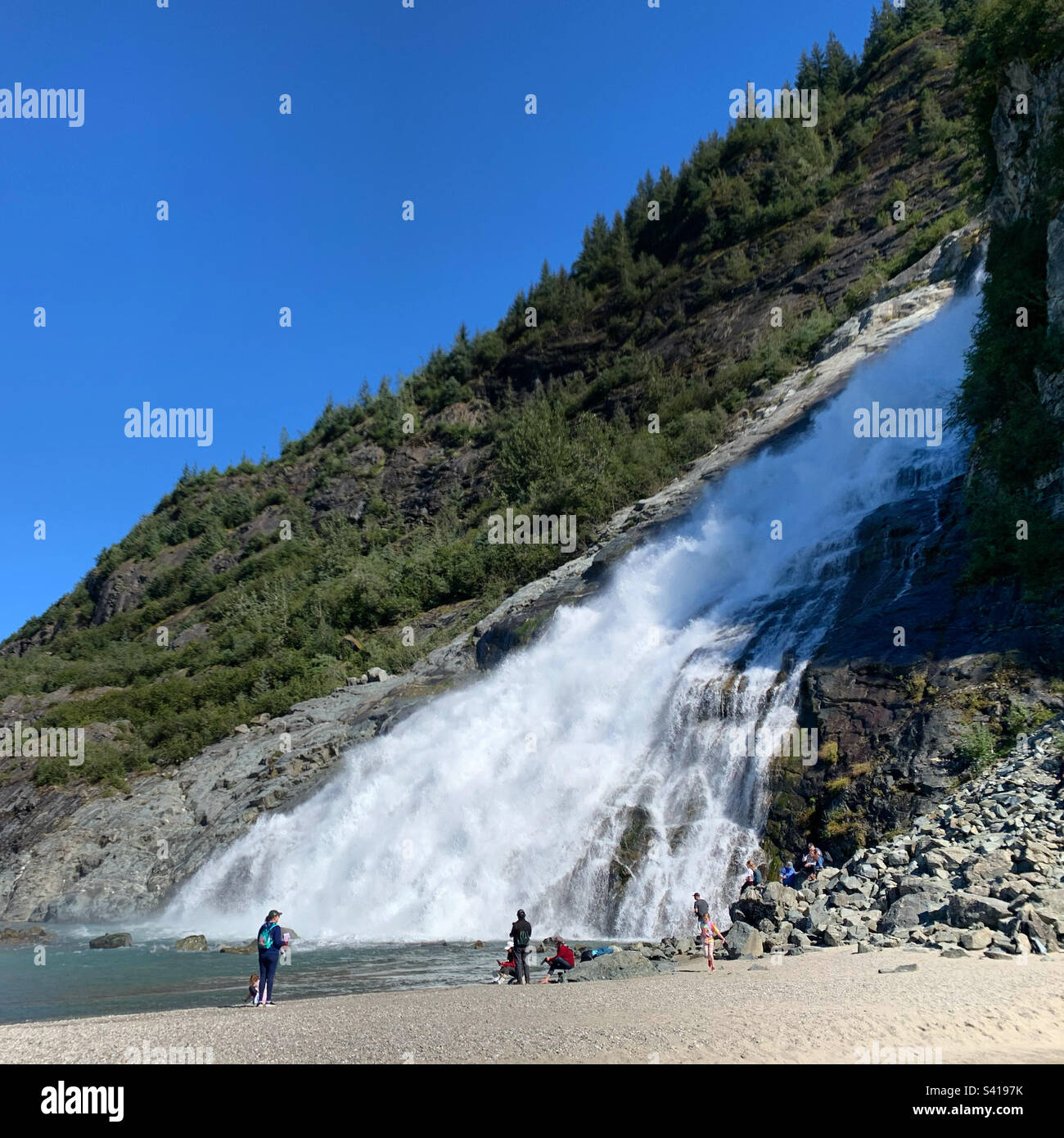 August, 2022, Nugget Falls, Mendenhall Glacier Recreation Area, Tongass ...