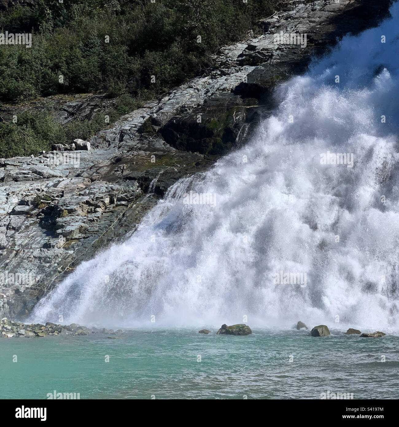 August, 2022, Nugget Falls, Mendenhall Glacier Recreation Area, Tongass ...