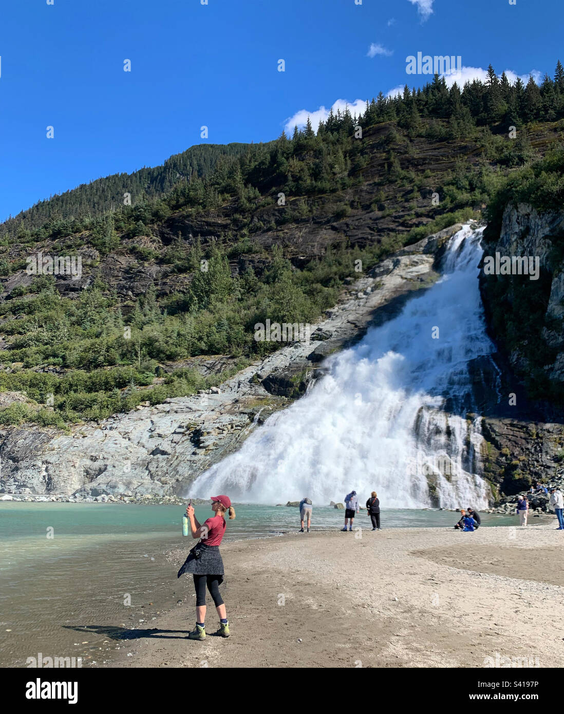 August, 2022, Nugget Falls, Mendenhall Glacier Recreation Area, Tongass ...