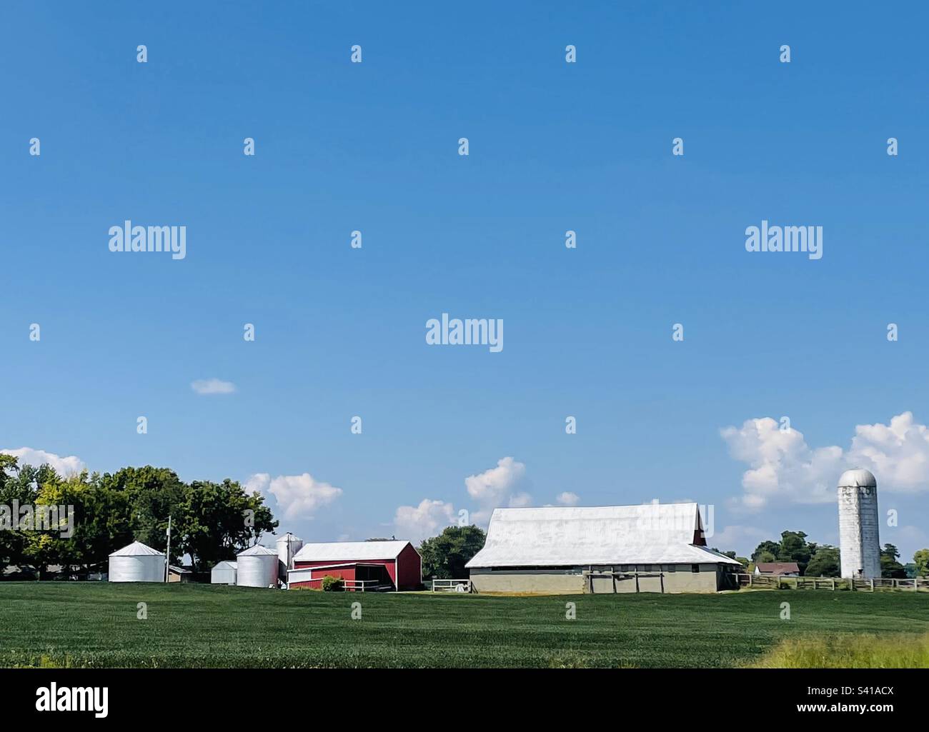 Wide angle view of a farm in midwestern USA Stock Photo - Alamy