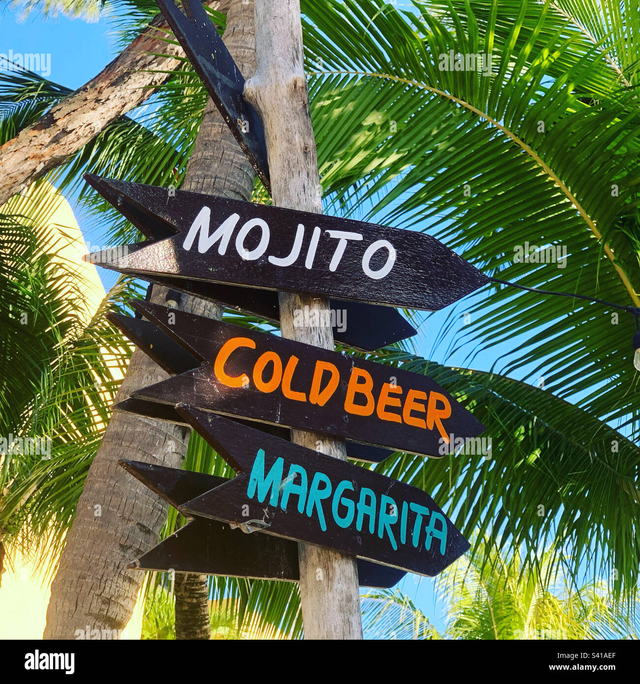 November, 2022, Signs in English pointing towards beverages, Isla ...