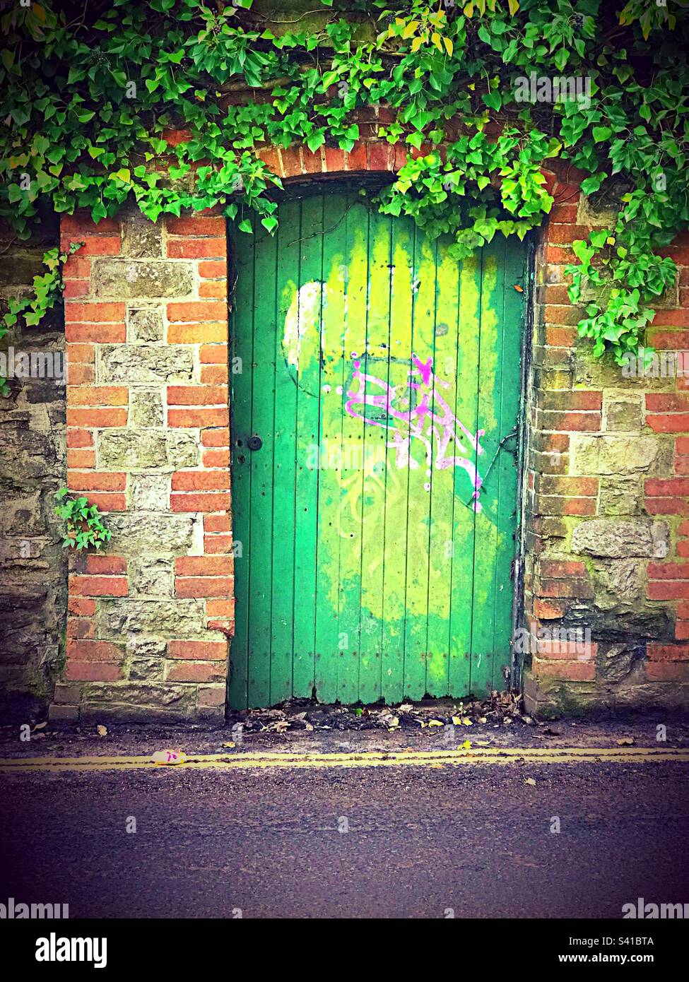 Old door previously attached to a dwelling no longer there surrounded ...