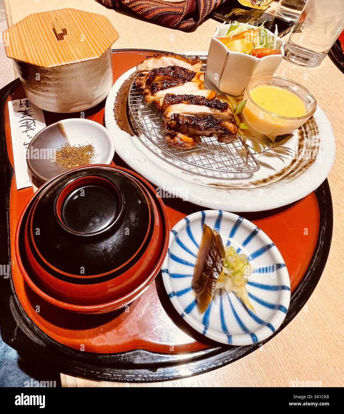 Chicken Teriyaki set lunch Stock Photo - Alamy