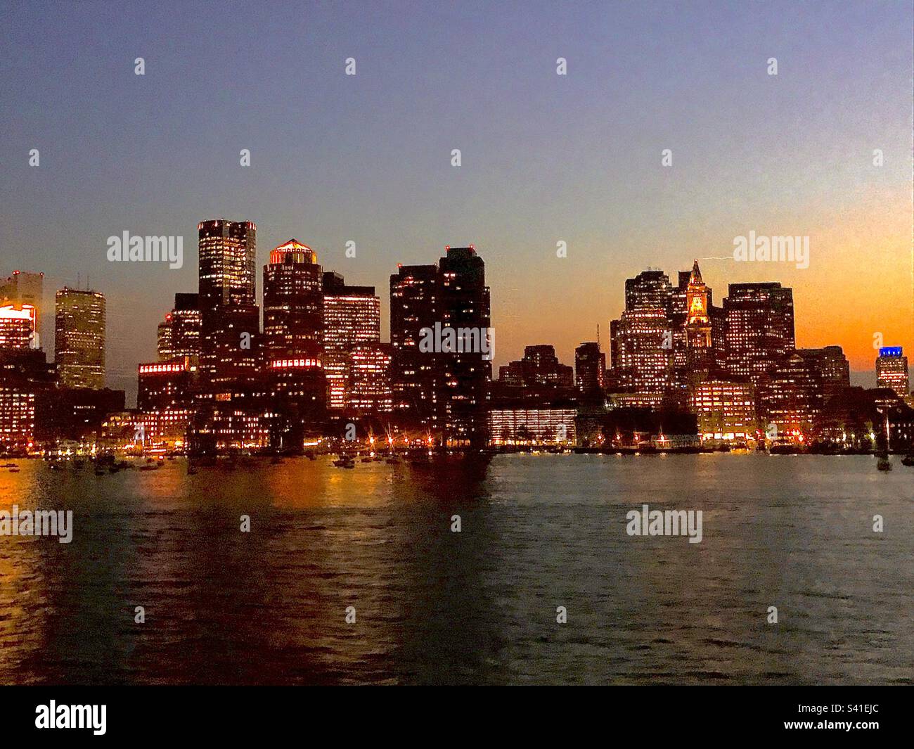 View skyline boston dusk hi-res stock photography and images - Alamy