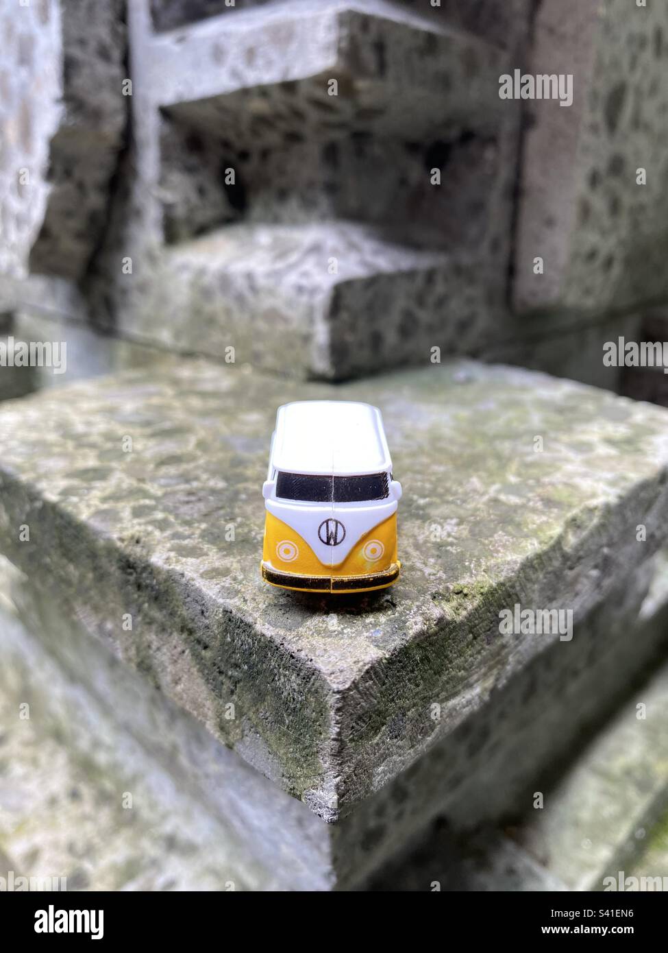 Kids toy Mini Van VW on stone background Stock Photo - Alamy