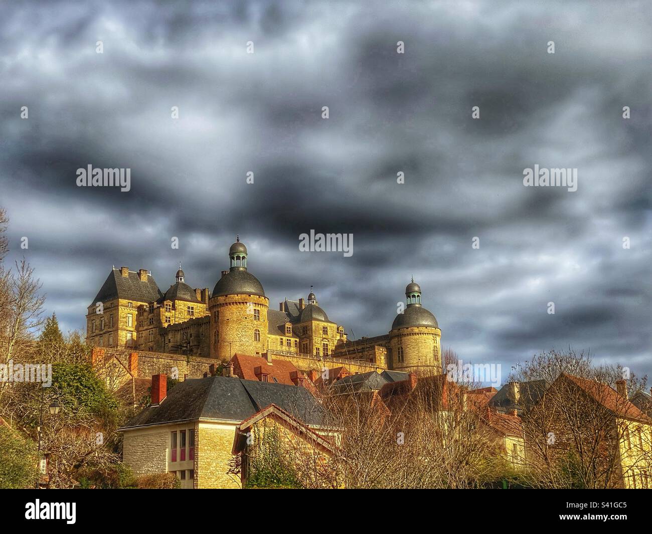 French Chateu at Hautefort, Dordogne Stock Photo - Alamy