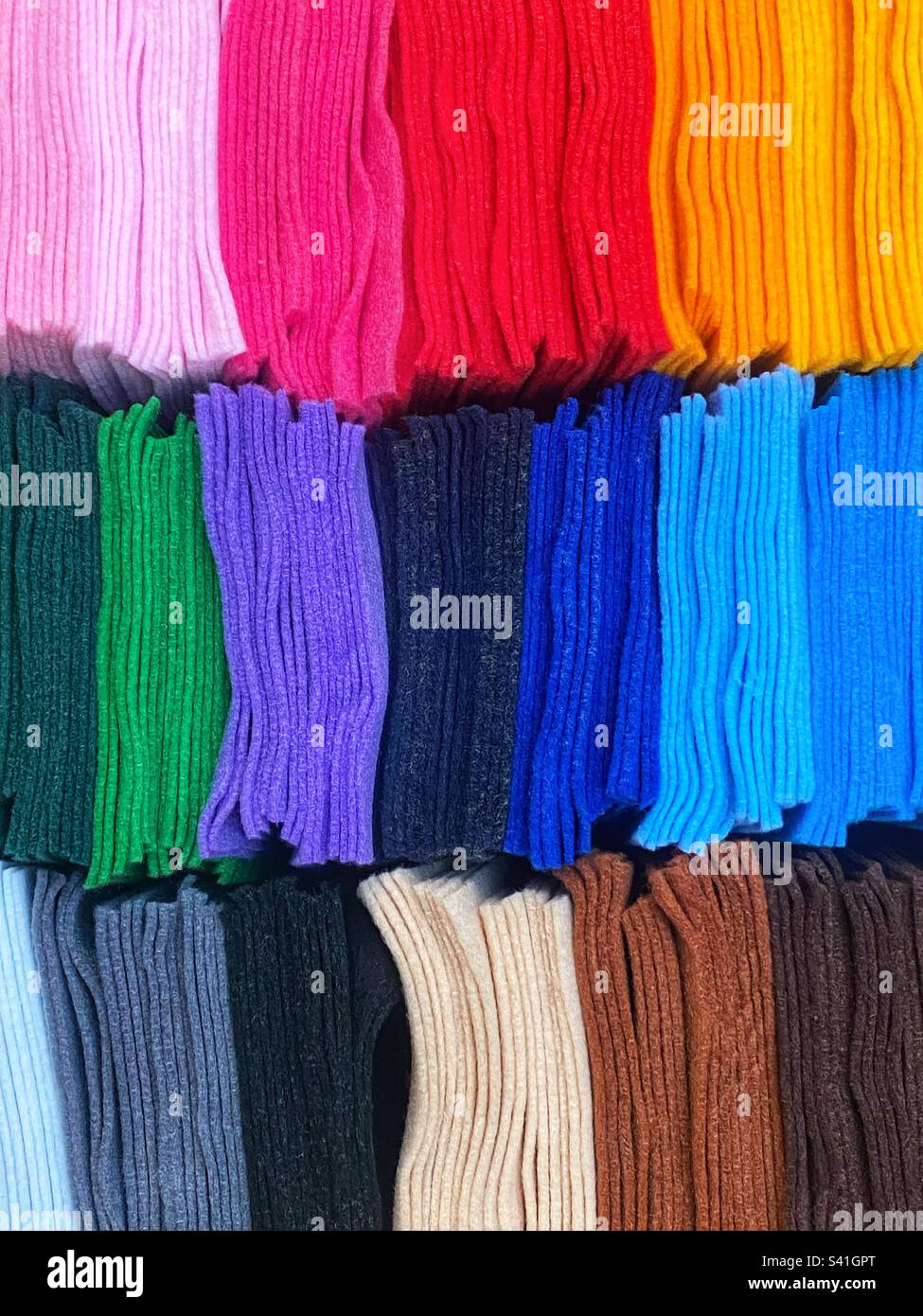 Colourful felt squares Stock Photo - Alamy