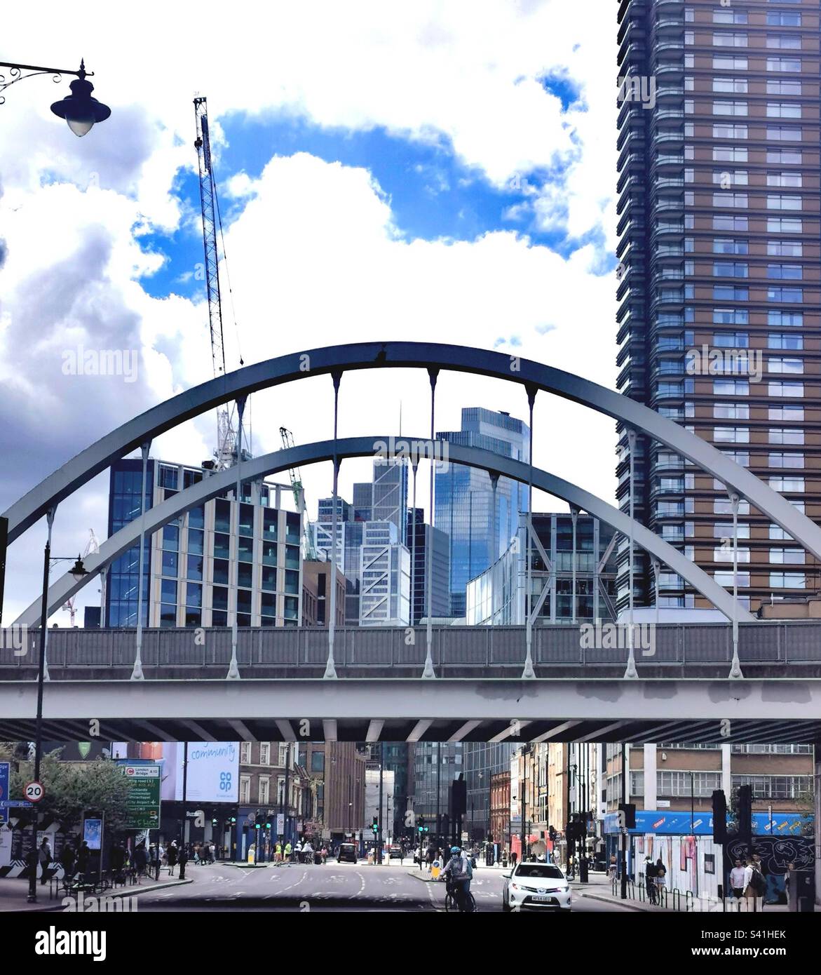 City of London bridge and high rises Stock Photo - Alamy